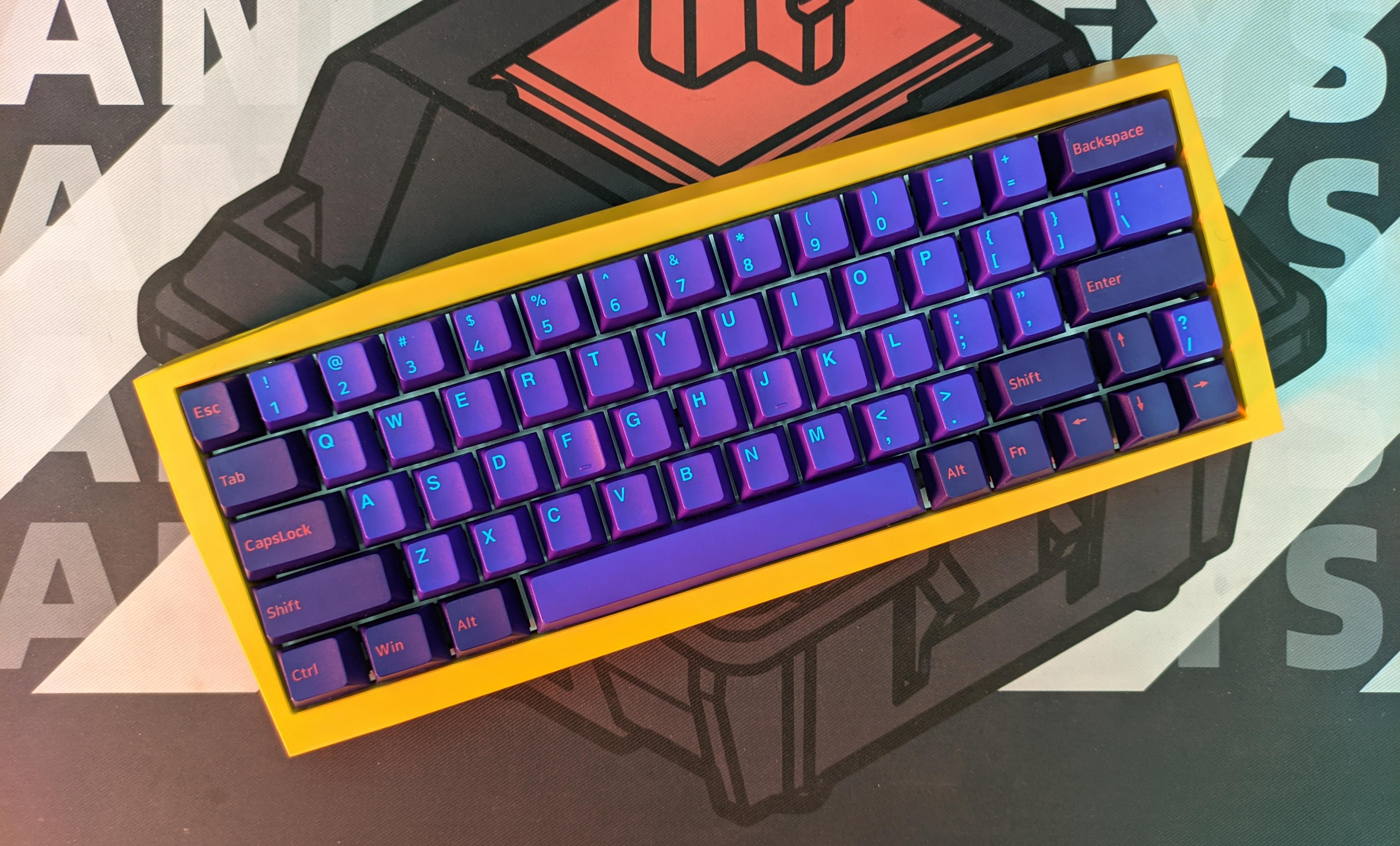 kbdfans Blade60 with akko neon keycaps (Boba u4T lubed with krytox 205g0) | Scrolller
