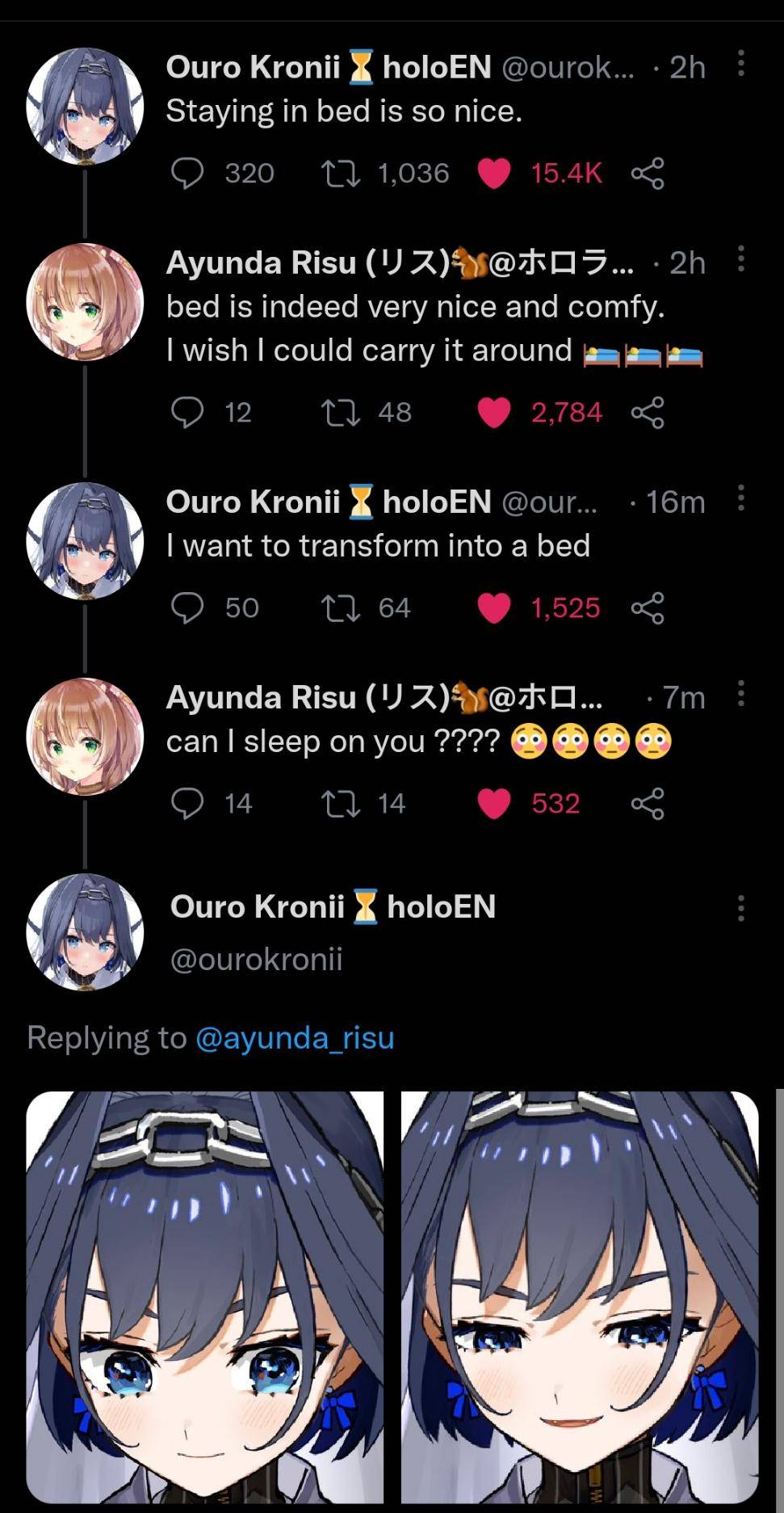 Kronii wants to be a bed. | Scrolller