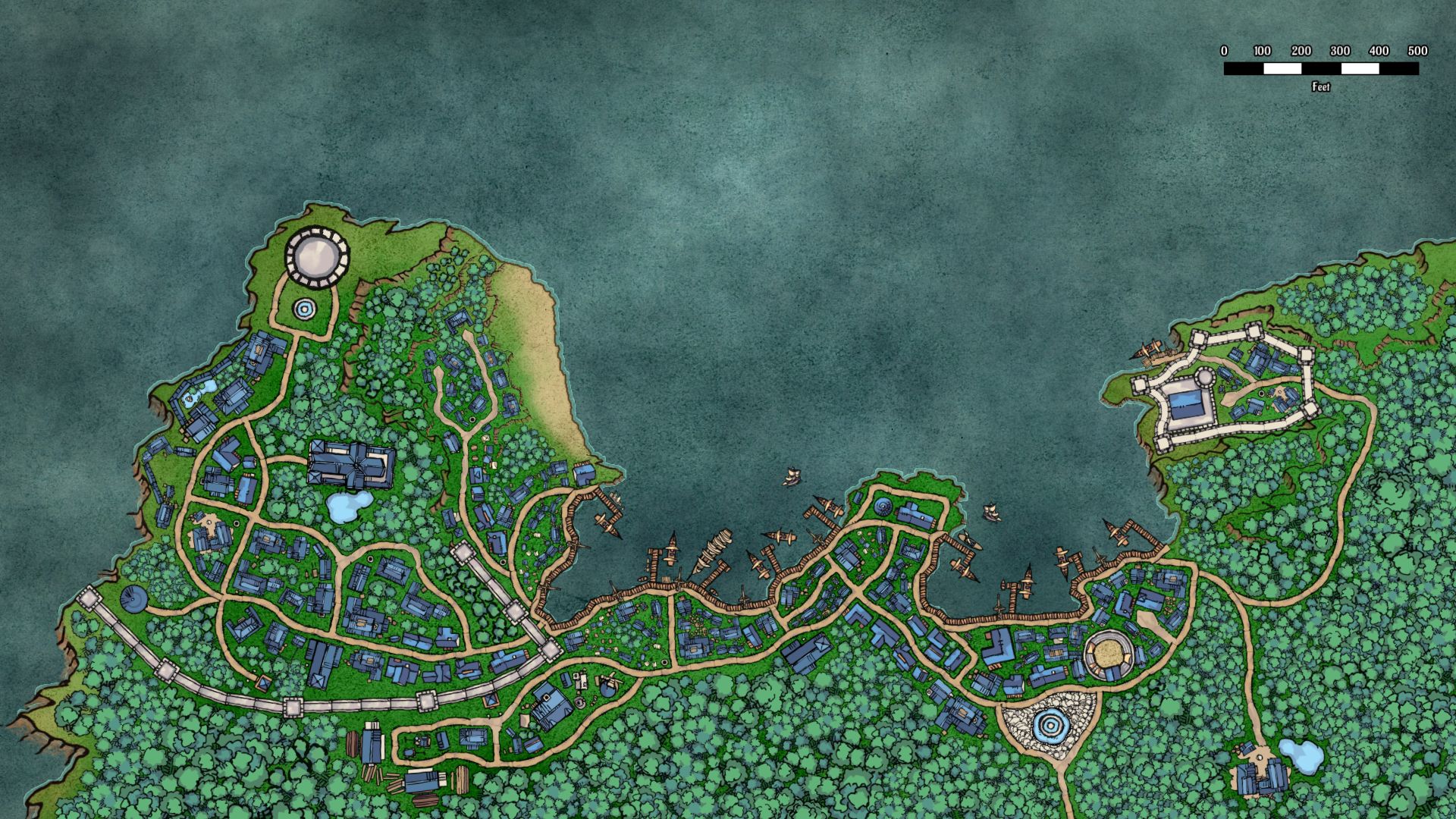 La Balise Émeraude! My first town map for the D&D Campaign I'm curretly running. | Scrolller