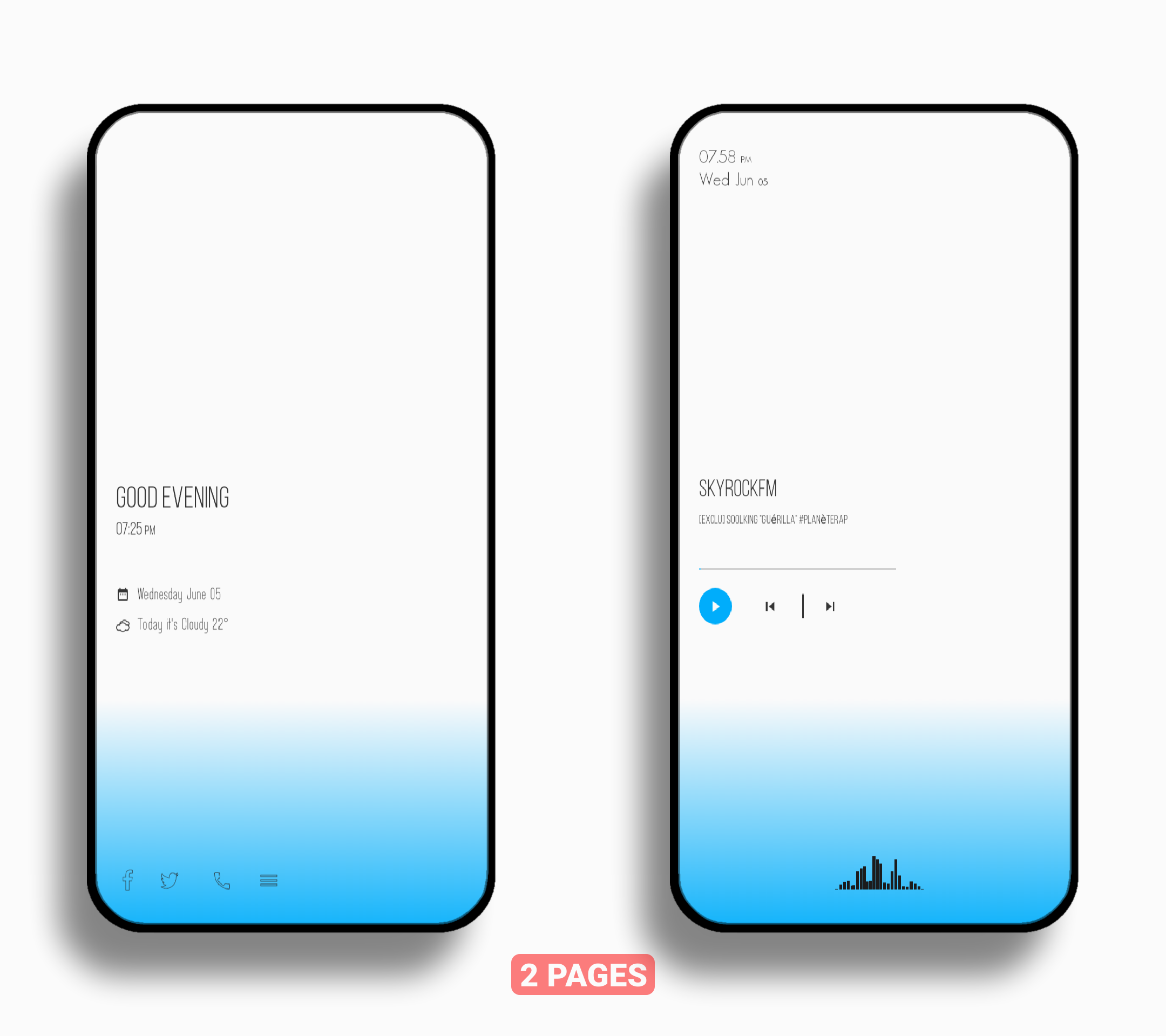 Launcher nova theme Ocean klwp 2 pages | Scrolller