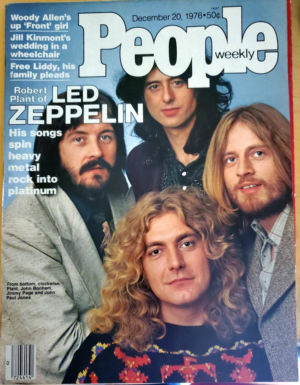 Led Zeppelin -- People Magazine, December 20th, 1976 -- nice band cover photo! | Scrolller