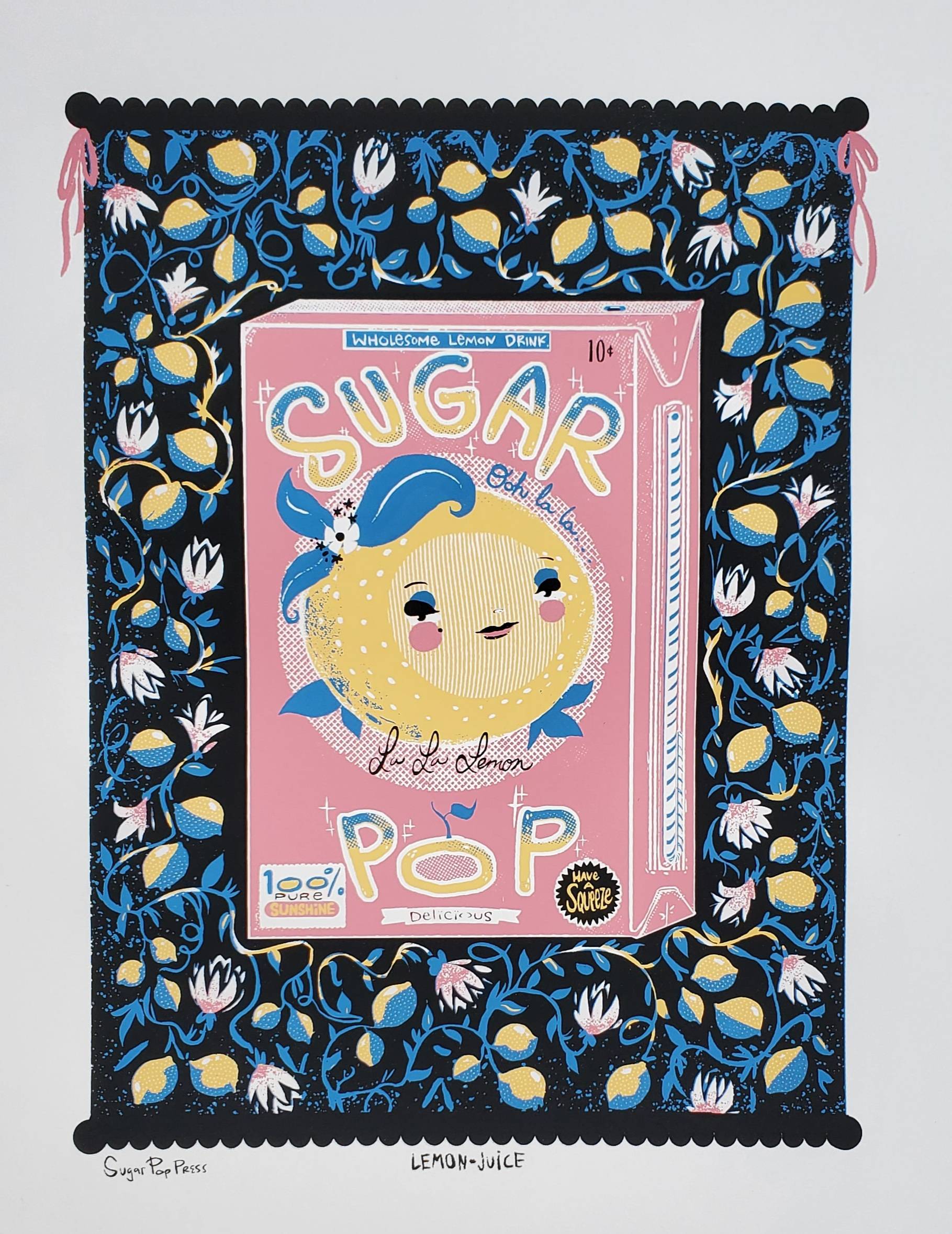 "Lemon Juice" 4 color silkscreen that I recently printed in my home studio | Scrolller