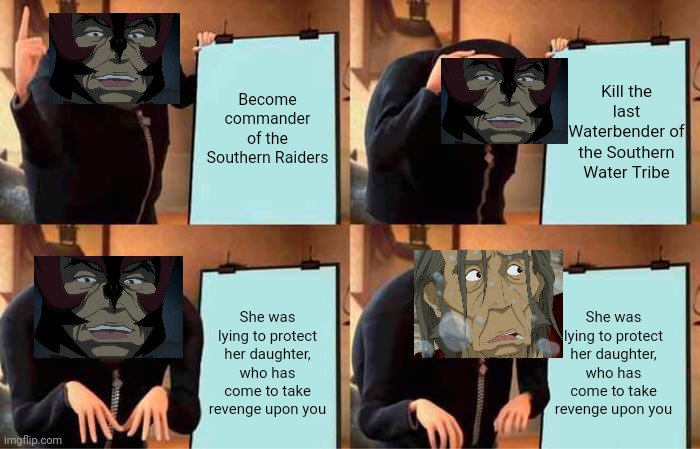 Less memes mocking Katara for mourning her mother, more memes mocking her mother's murderer ...