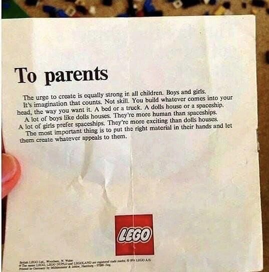 Letter to parents in a 1974 Lego set | Scrolller