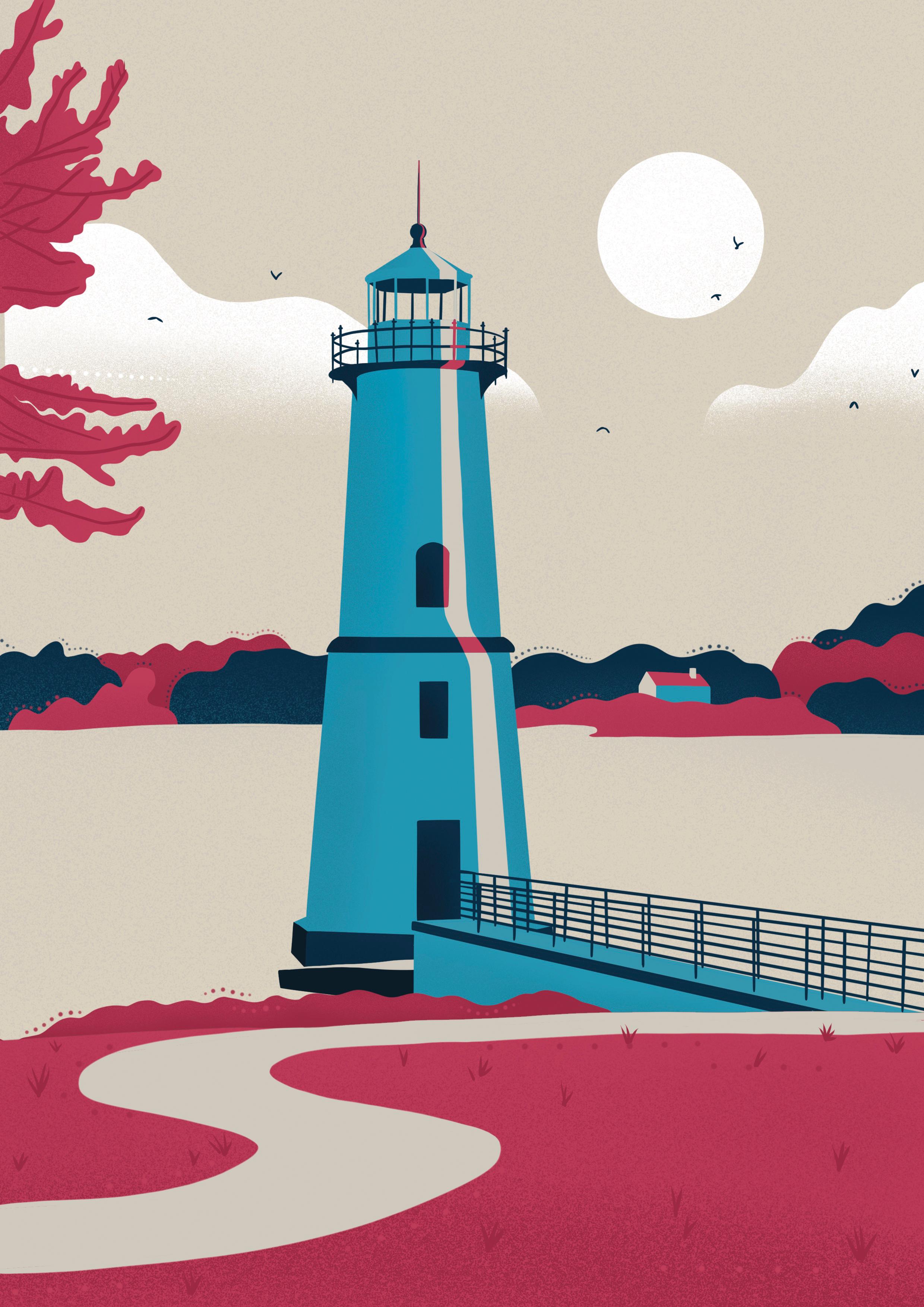 Lighthouse drawing. Made with Procreate app | Scrolller