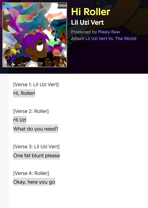Lil Uzi Vert - Hi Roller | Scrolller