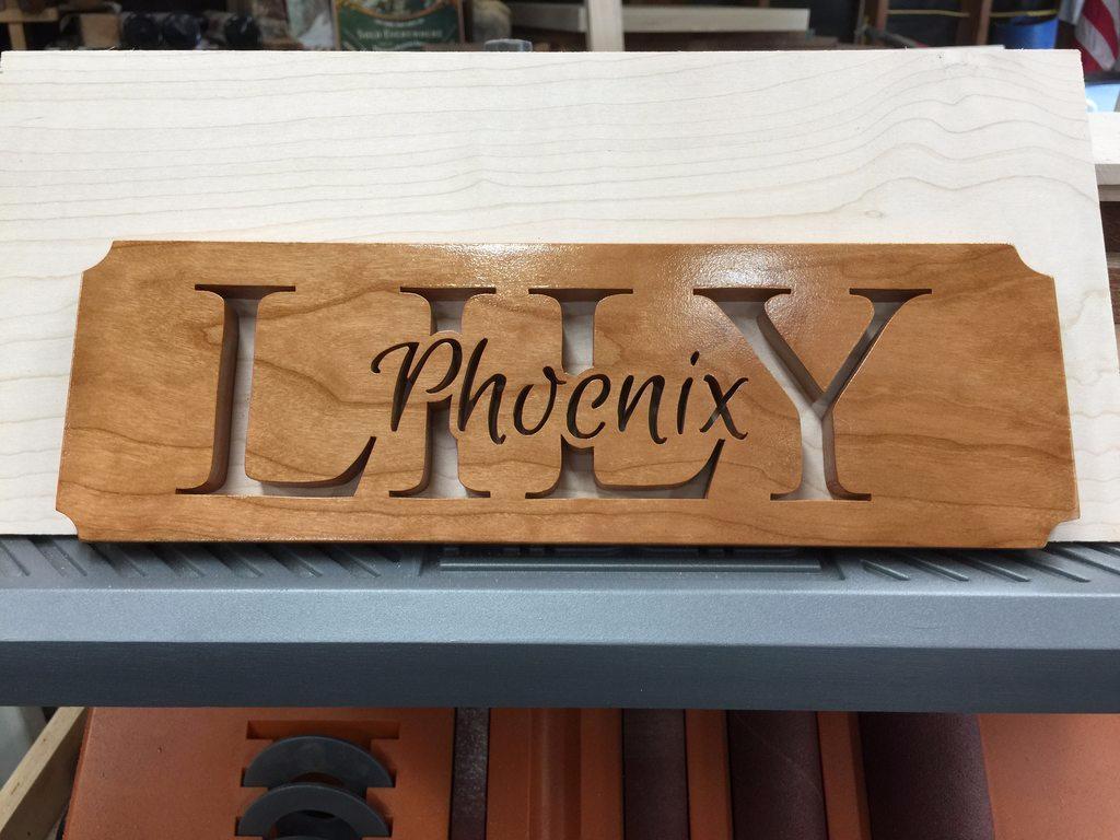 Lily Phoenix - Name in wood | Scrolller