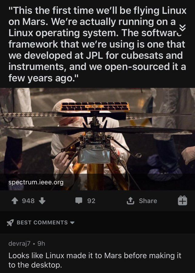 Linux makes it to Mars | Scrolller