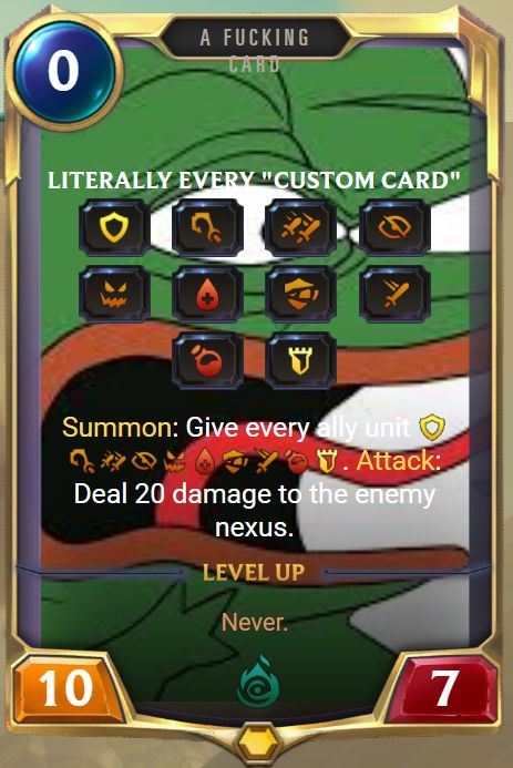 Literally every custom card. | Scrolller