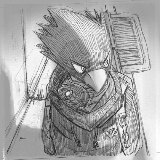 Little sketch of Tokoyami and Dark Shadow | Scrolller