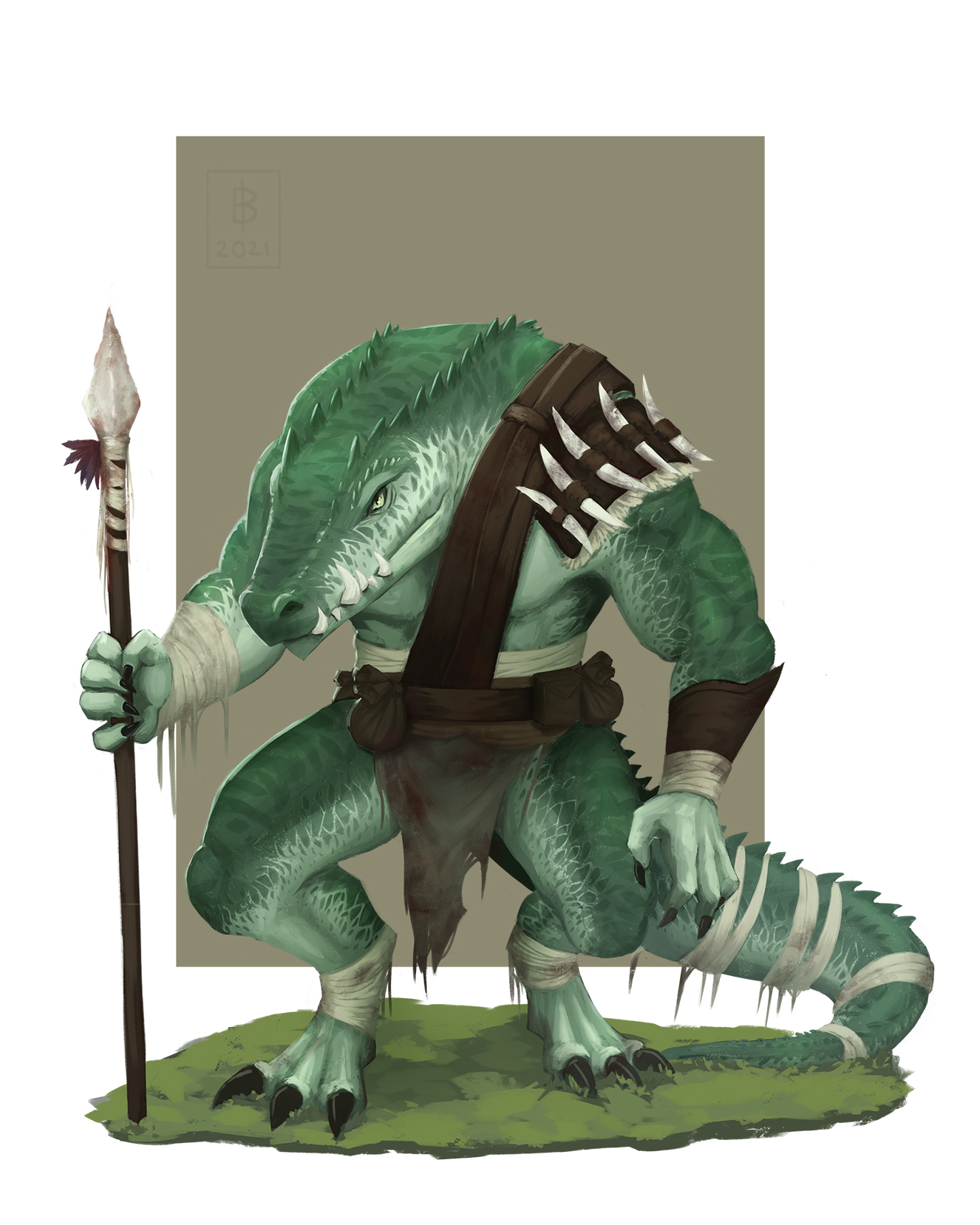 Lizardfolk barbarian/ranger that I painted for a client! | Scrolller