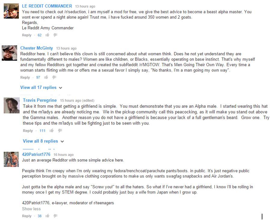 Lol... 4Chan invaded the comment section of a redpiller's youtube video. It's hilarious. | Scrolller