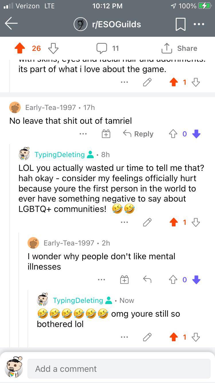 Lol - this guy, really? It was in response to my LGBTQ+ guild recruitment ad 🤪 | Scrolller