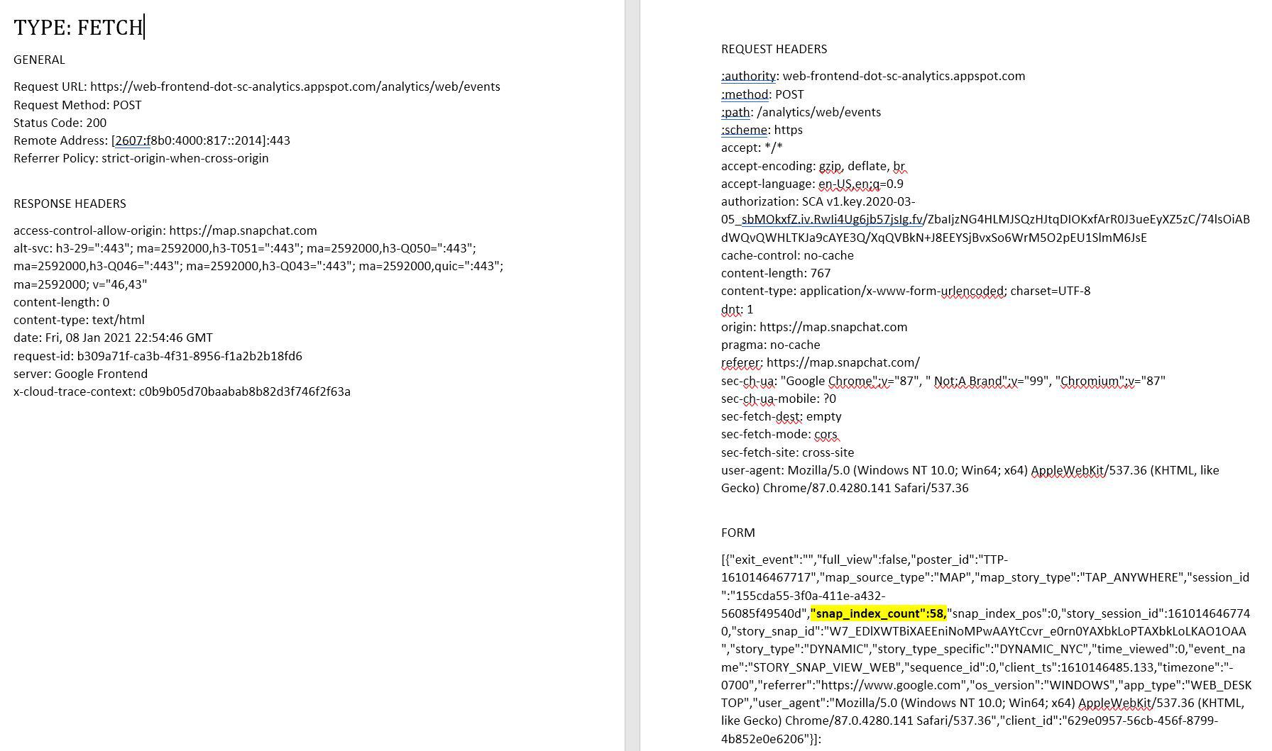 Lost trying to use Puppeteer to read and save network data. Attached is an example of one of the ...