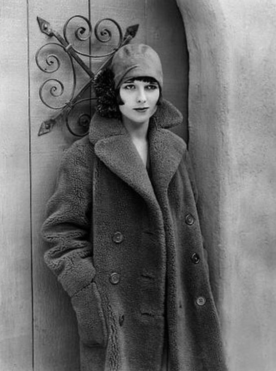 Louise Brooks in Fur Coat; 1920s | Scrolller
