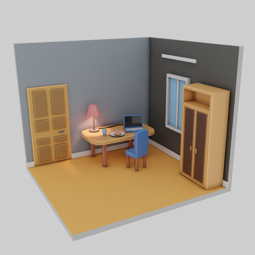 Low-Poly Bedroom Interior Model | Scrolller