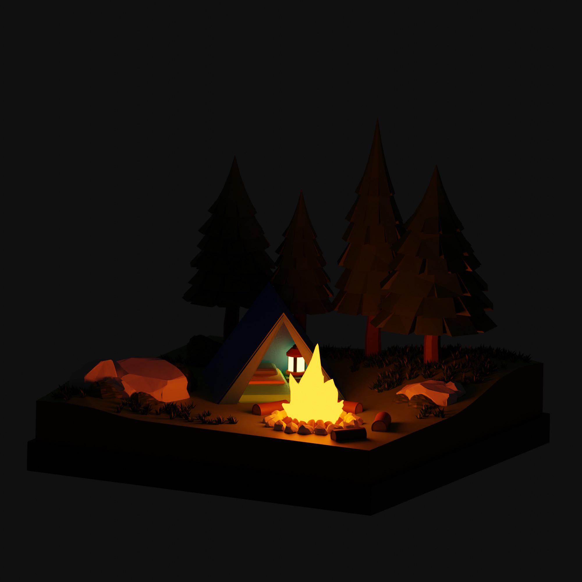 Low Poly Campsite | Scrolller