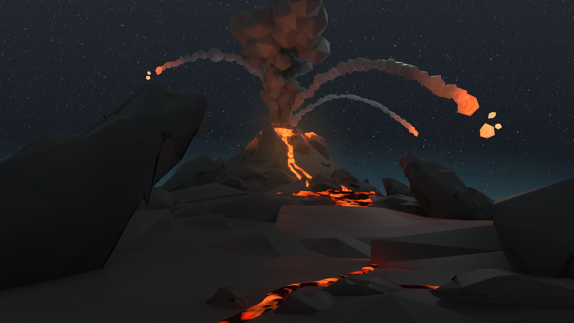 Low Poly Volcano | Scrolller