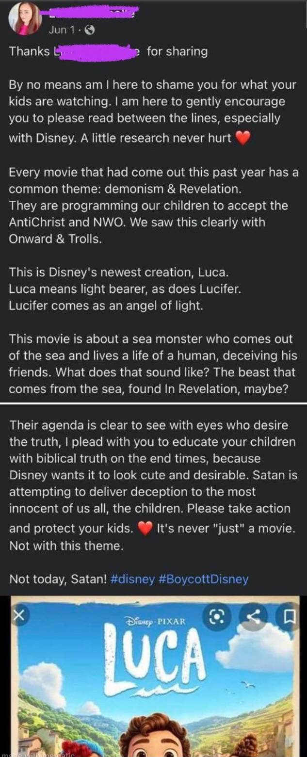 Luca is a plot by Disney to lead your children to Satanism | Scrolller