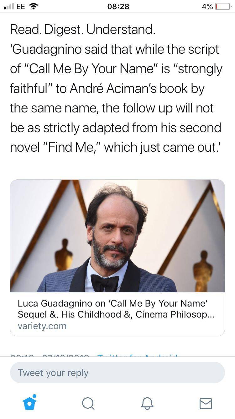 Luca talks again about the CMBYN sequel | Scrolller