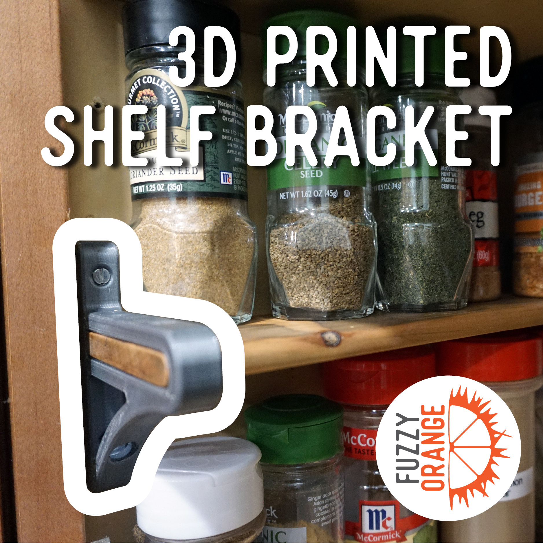 Made a simple shelf with 3D printed brackets and a wood board! New video on YouTube: https ...