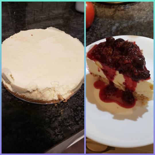 Made the #17 cheesecake and a mixed berry compote to go on top! :) | Scrolller