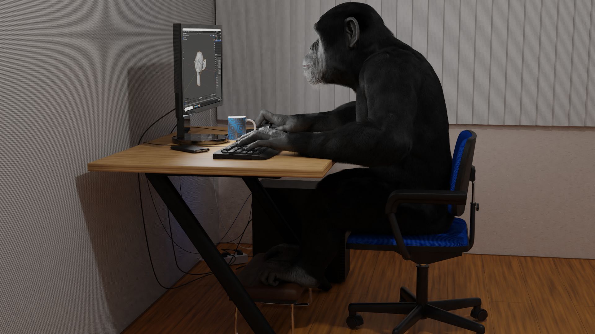 Made this Blendering chimpansee a while ago. | Scrolller