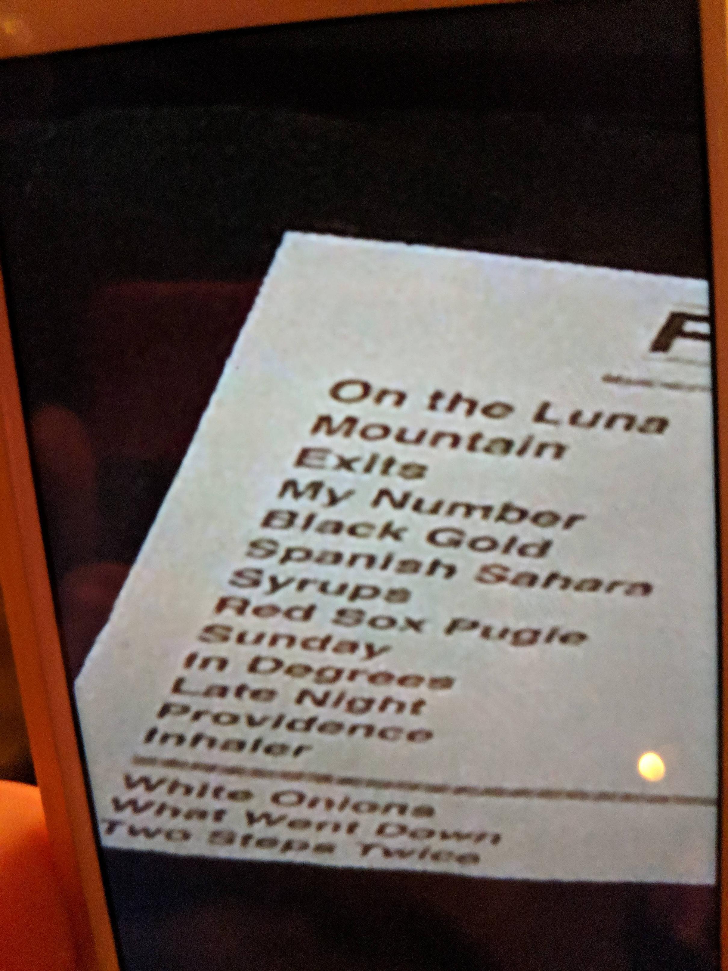 Manchester setlist (sorry for poor quality) | Scrolller