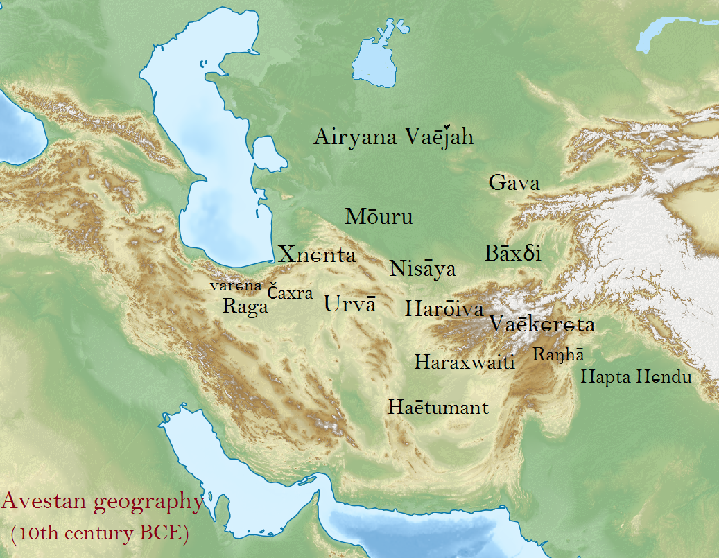 Map of Avestan geography | Scrolller
