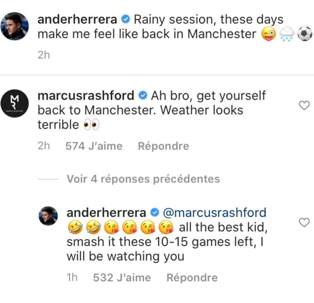 Marcus Rashford and Ander Herrera on Instagram | Scrolller