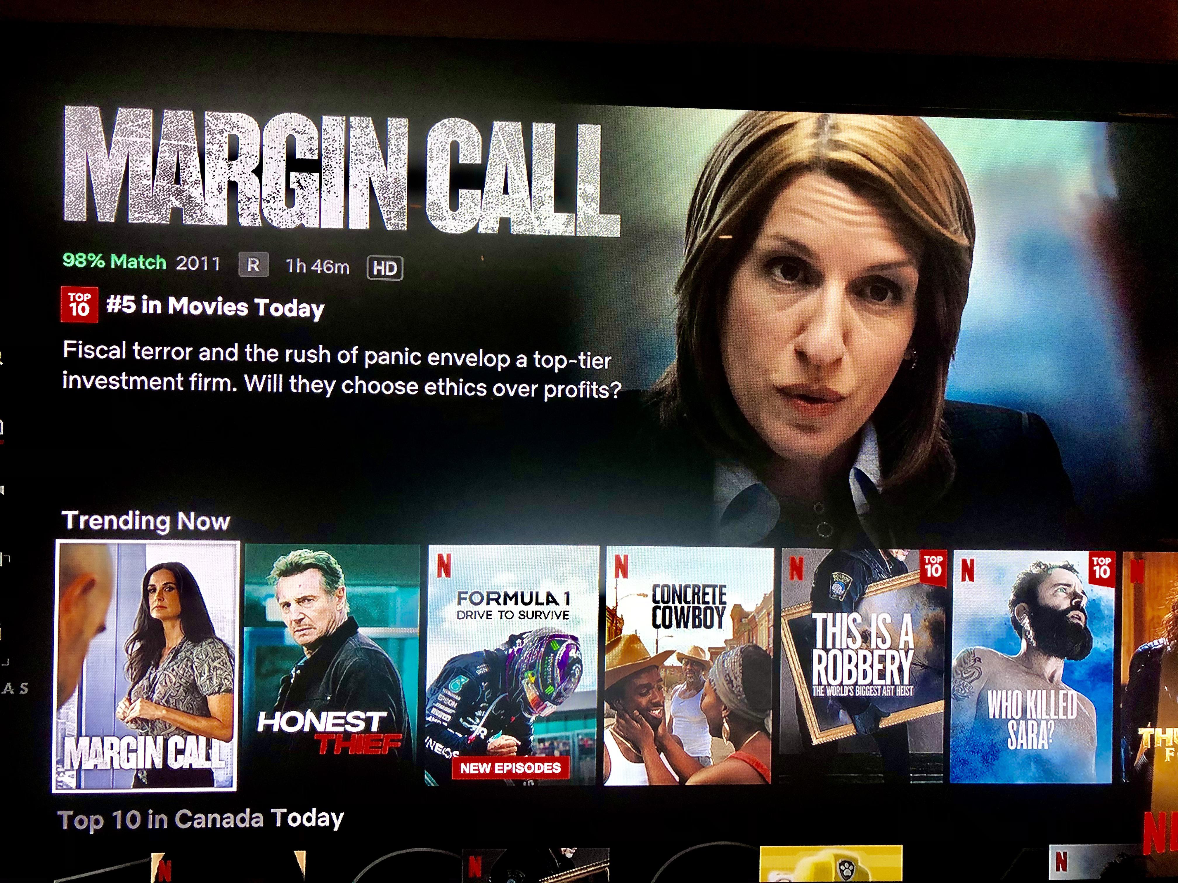 Margin Call trending now on Netflix...coincidence?! | Scrolller
