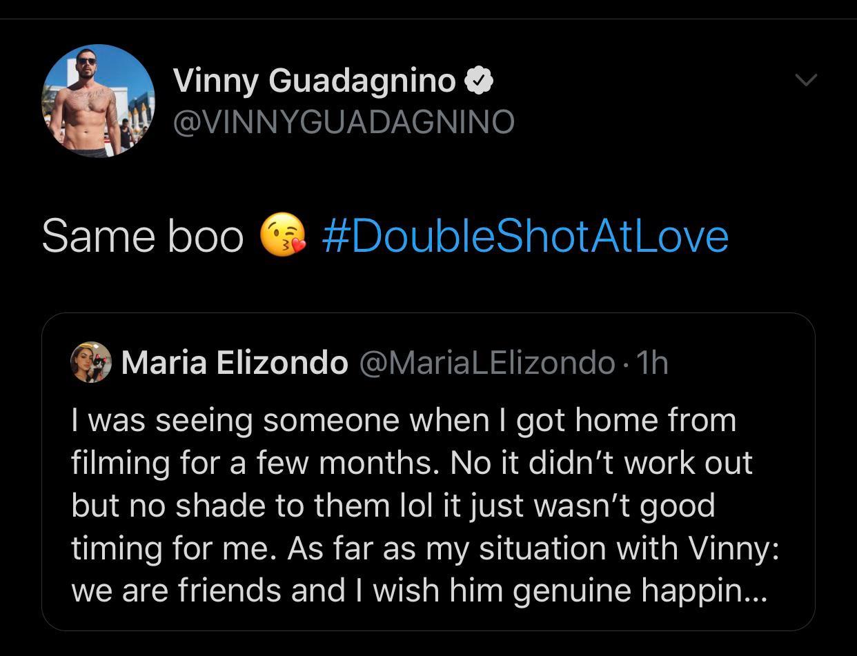 Maria’s tweet about Vinny and her. | Scrolller