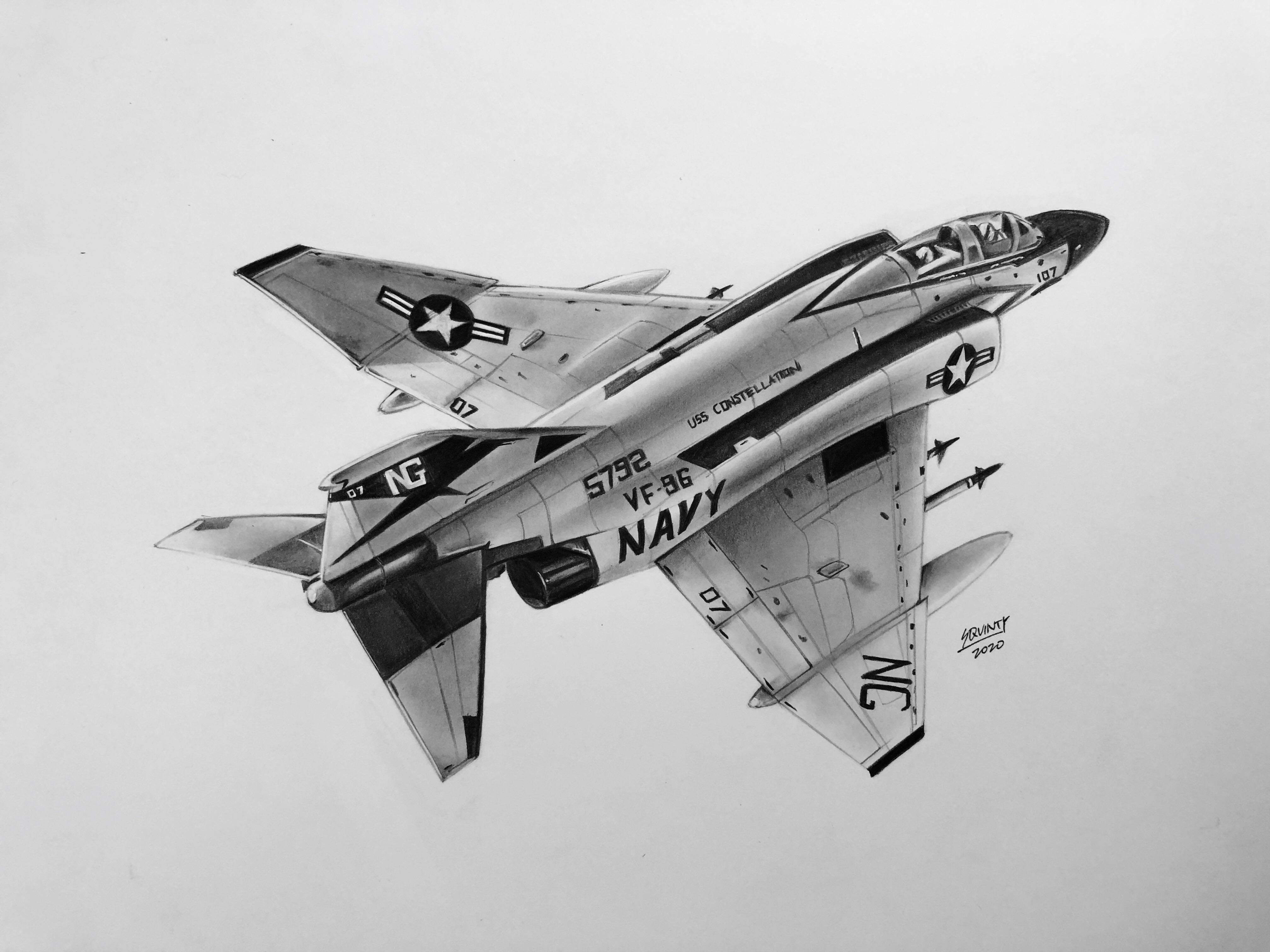 McDonnell Douglas F-4 Phantom II (Drawing). | Scrolller