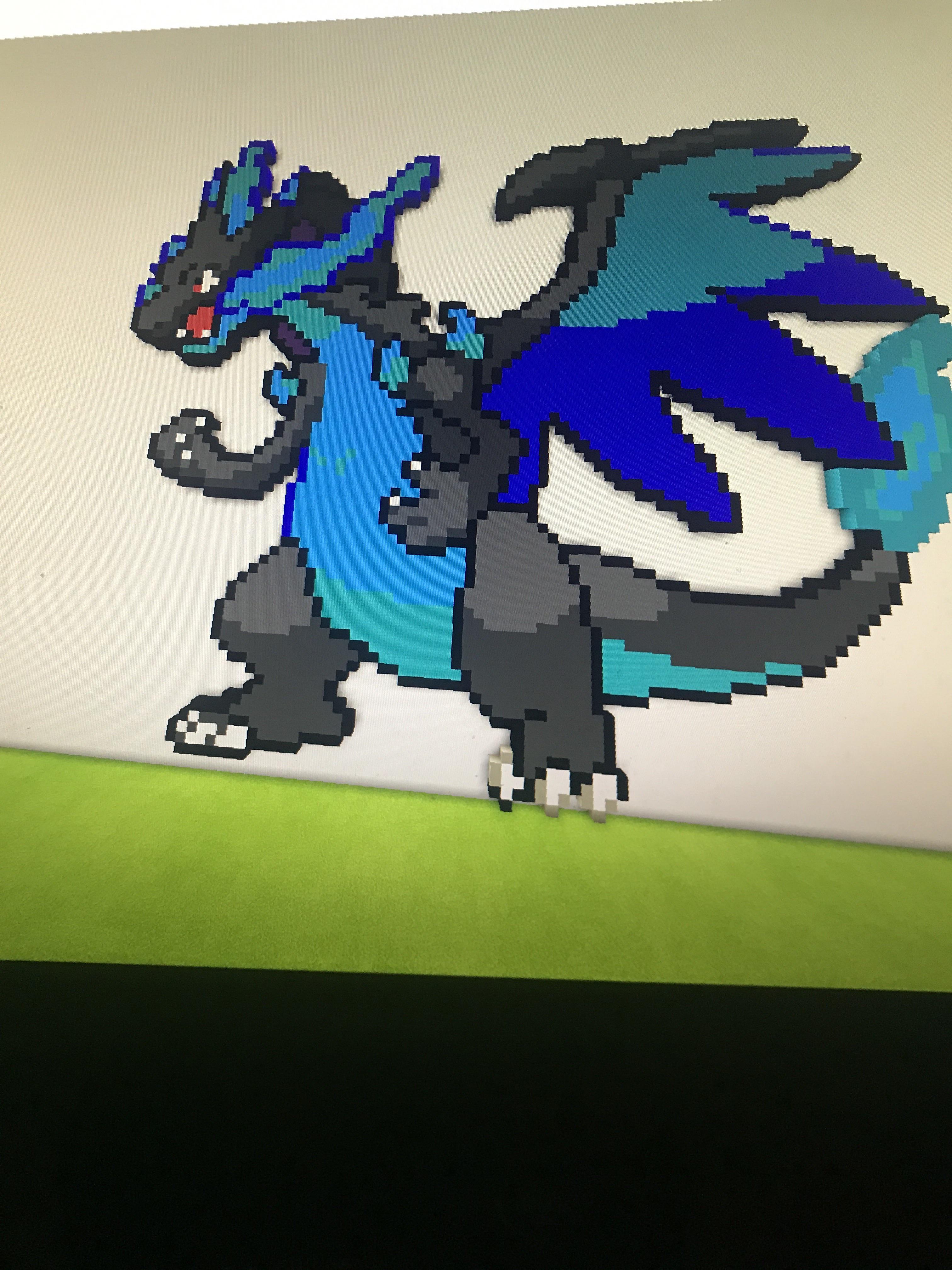 Mega charizard X pixel art | Scrolller