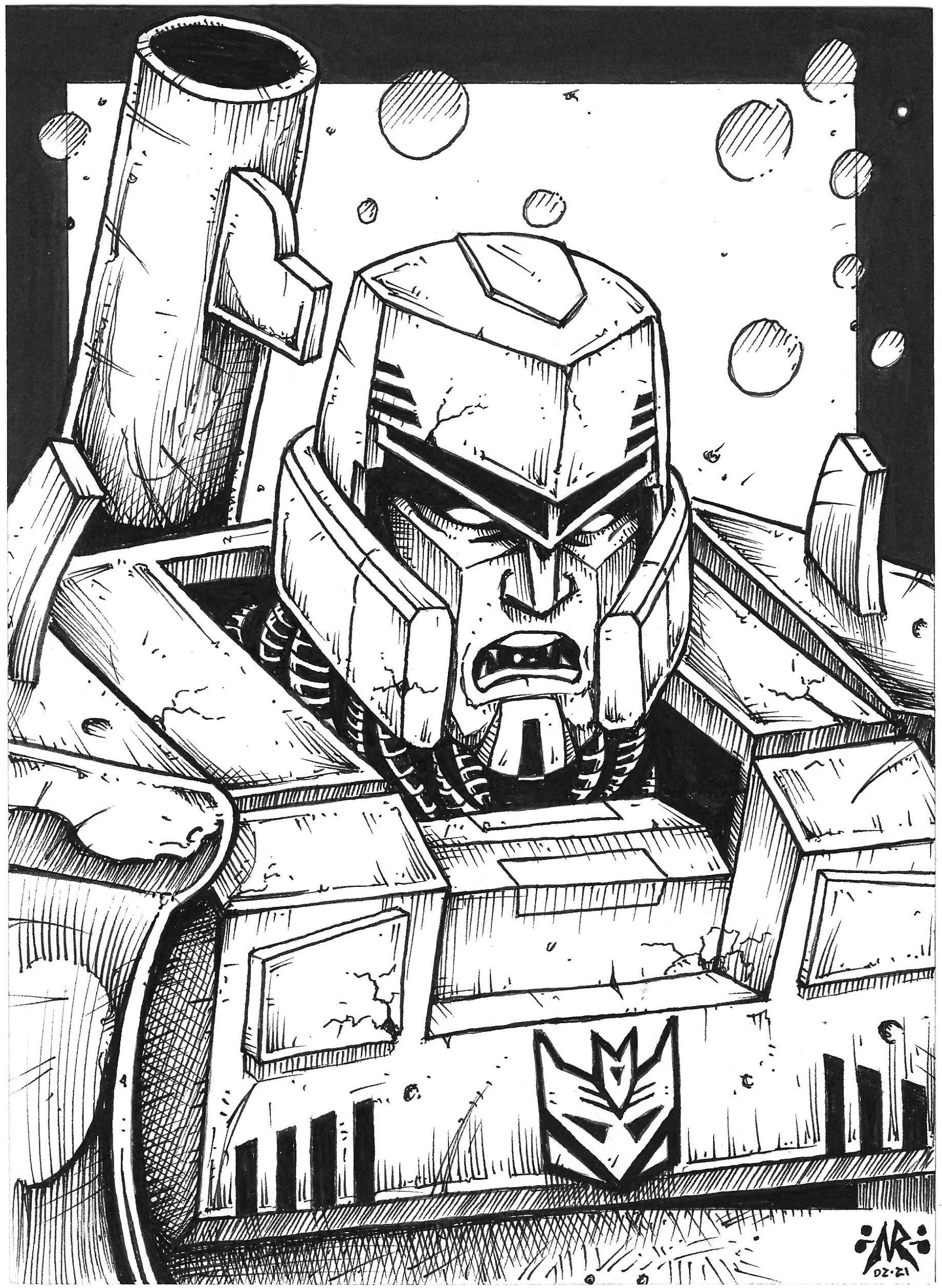 MEGATRON drawn by me by use of pen& ink | Scrolller