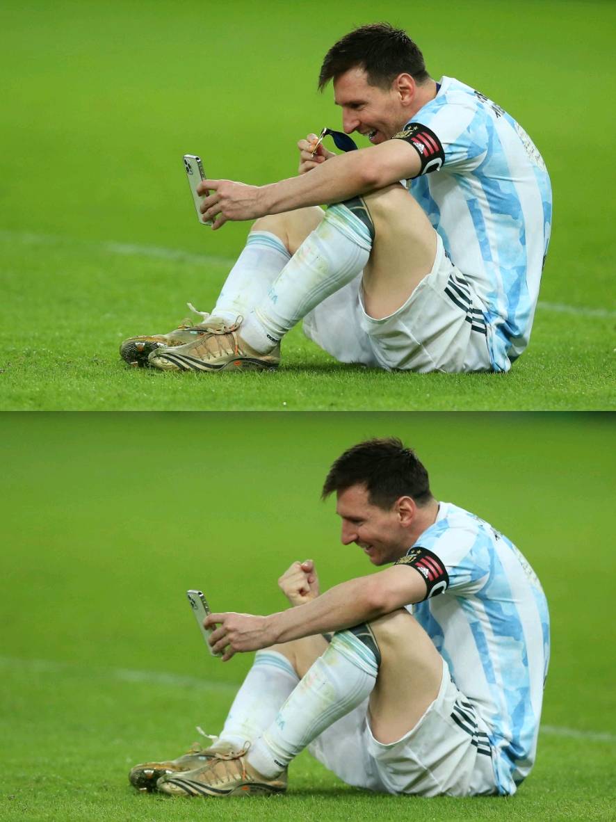 Messi facetiming his family to show off his long-coveted winners' medal with Argentina | Scrolller