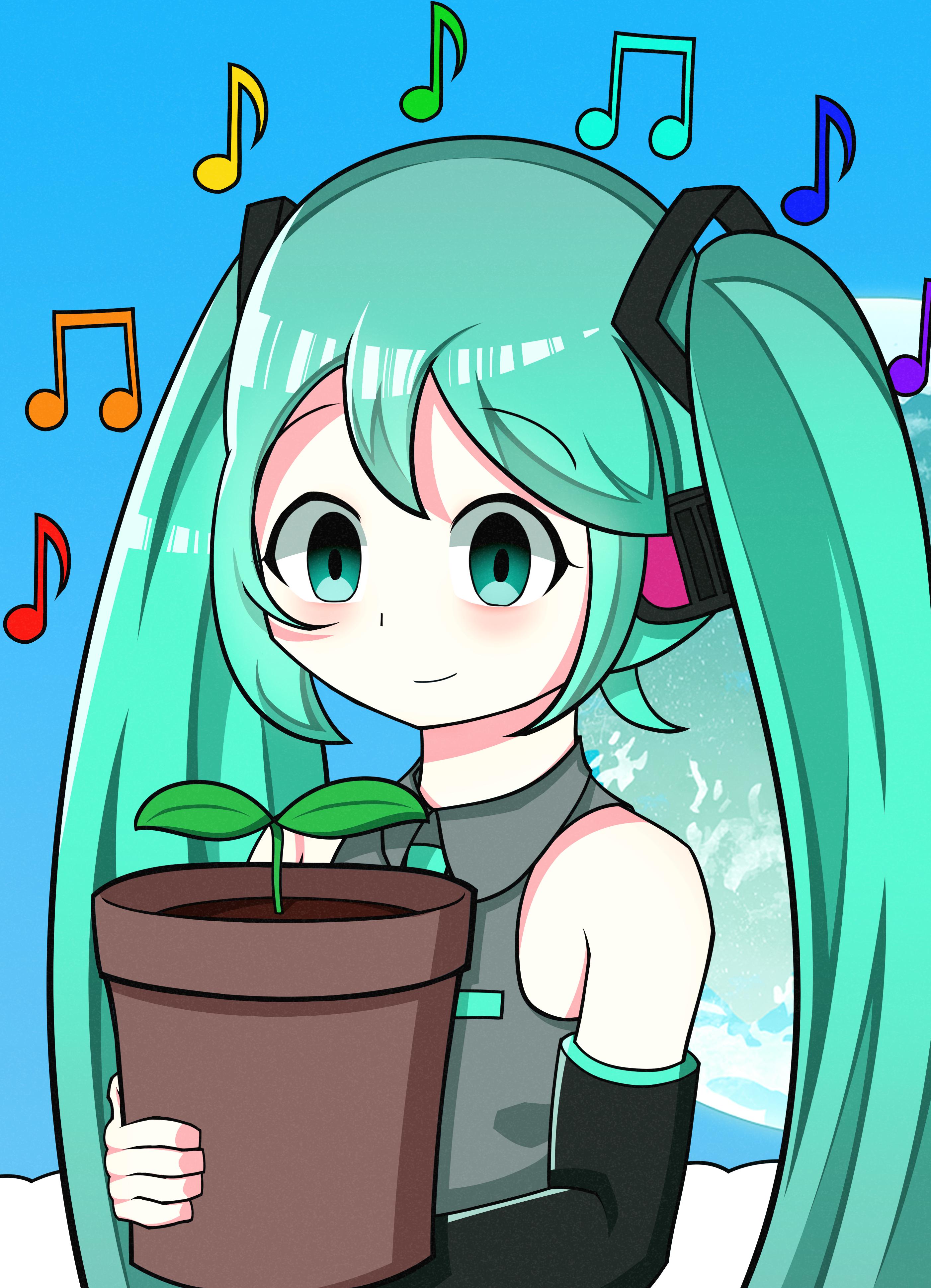 Miku and her plant | Scrolller