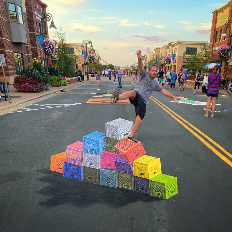 Milk Crate Challenge - Chalk Art | Scrolller