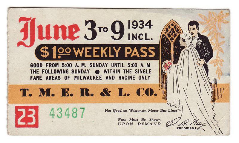 MILWAUKEE BUS PASS, 1934. | Scrolller