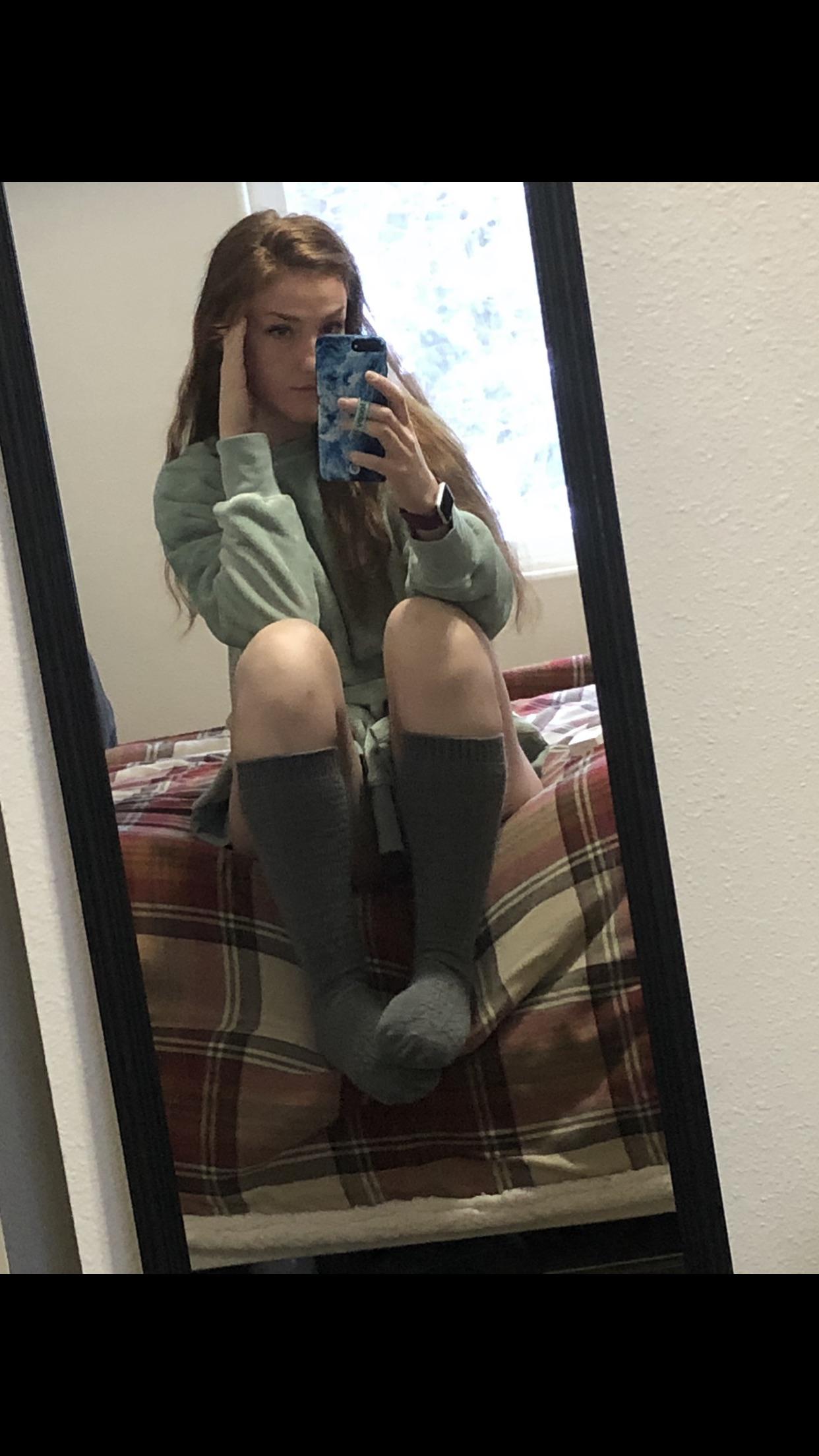 Mirror selfie with my socks on 😘 | Scrolller