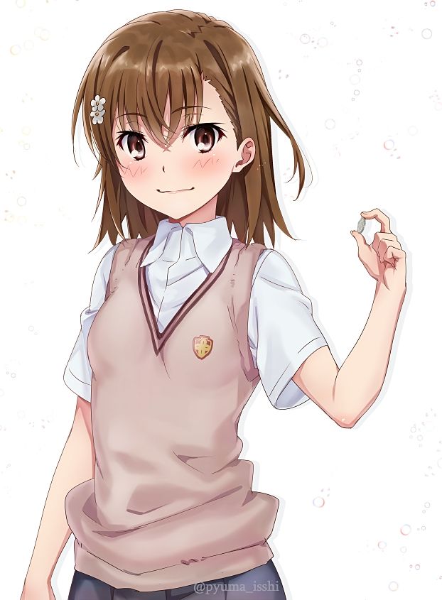 Misaka with the coin ready | Scrolller
