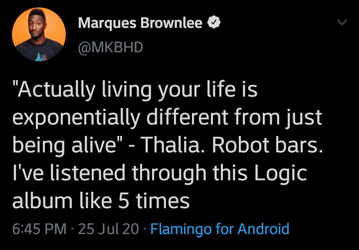 MKBHD showing love to the album | Scrolller