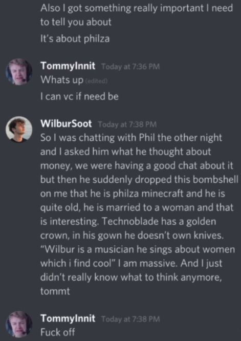 Moment of silence for TommyInnit (from Philza’s stream) | Scrolller