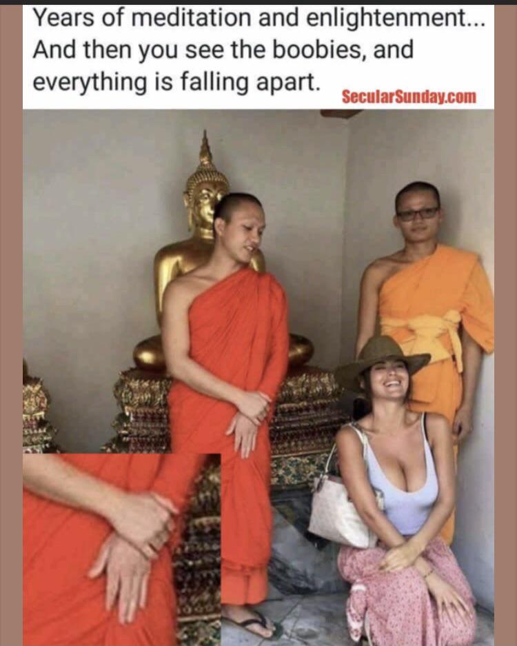 Monk vs boobs | Scrolller