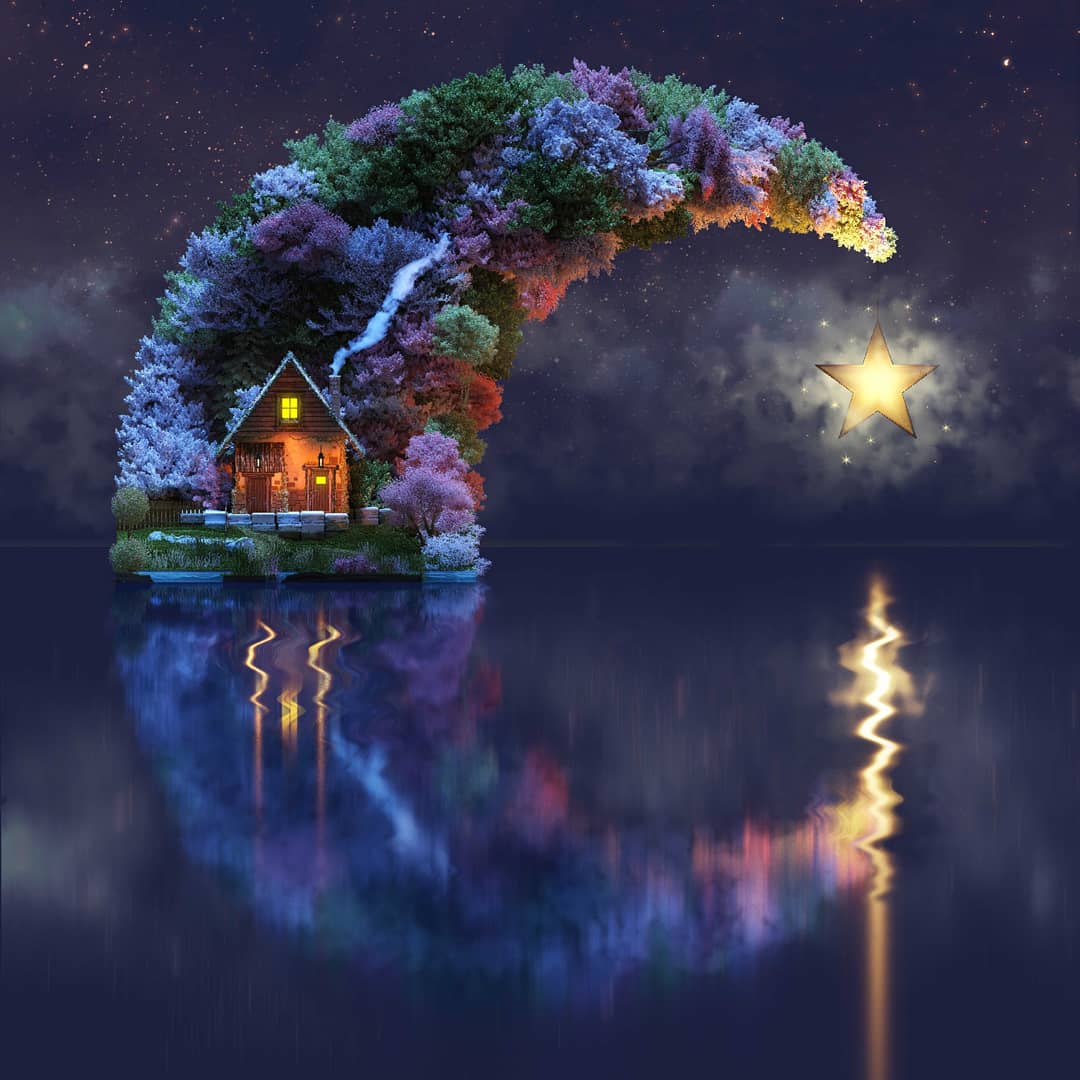 Moon Shape at night, me, voxel art, 2021 | Scrolller