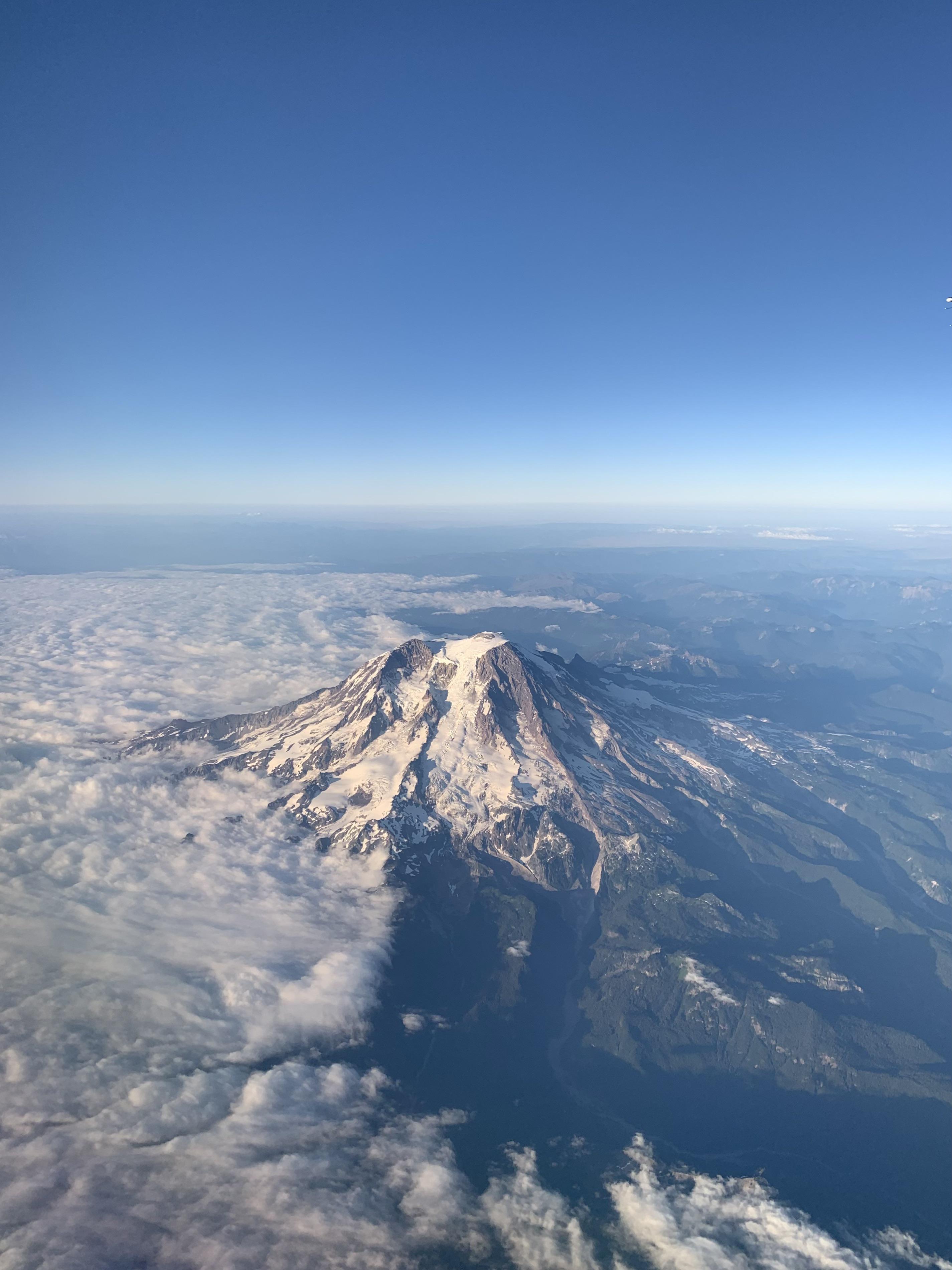 Mount Rainier from my airplane window [OC] [2850x3800] | Scrolller