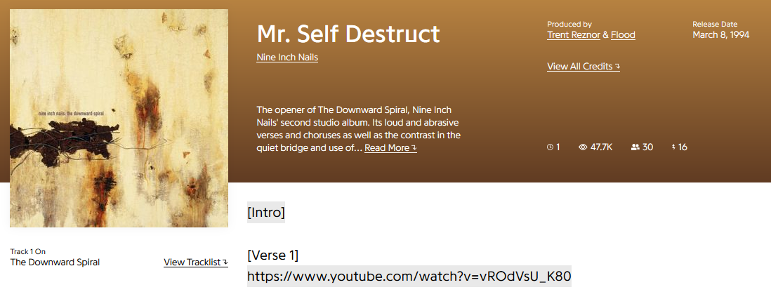 Mr. Self Destruct - Nine Inch Nails | Scrolller
