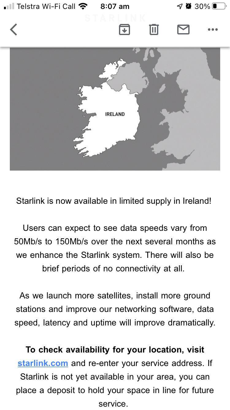 Musks Starlink available, bit pricey but an option for the future | Scrolller