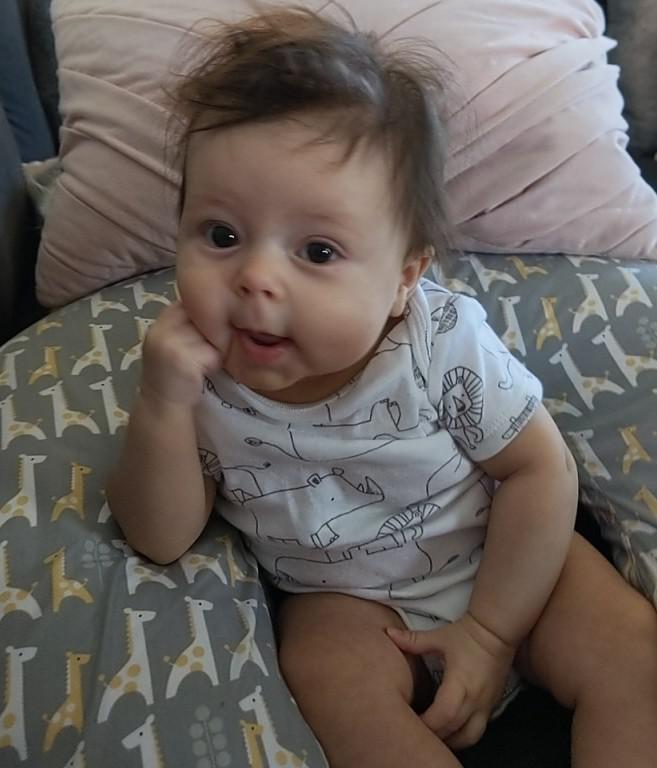 My 4 month old daughter is beginning to sit up, and is really interested in what you have to say ...