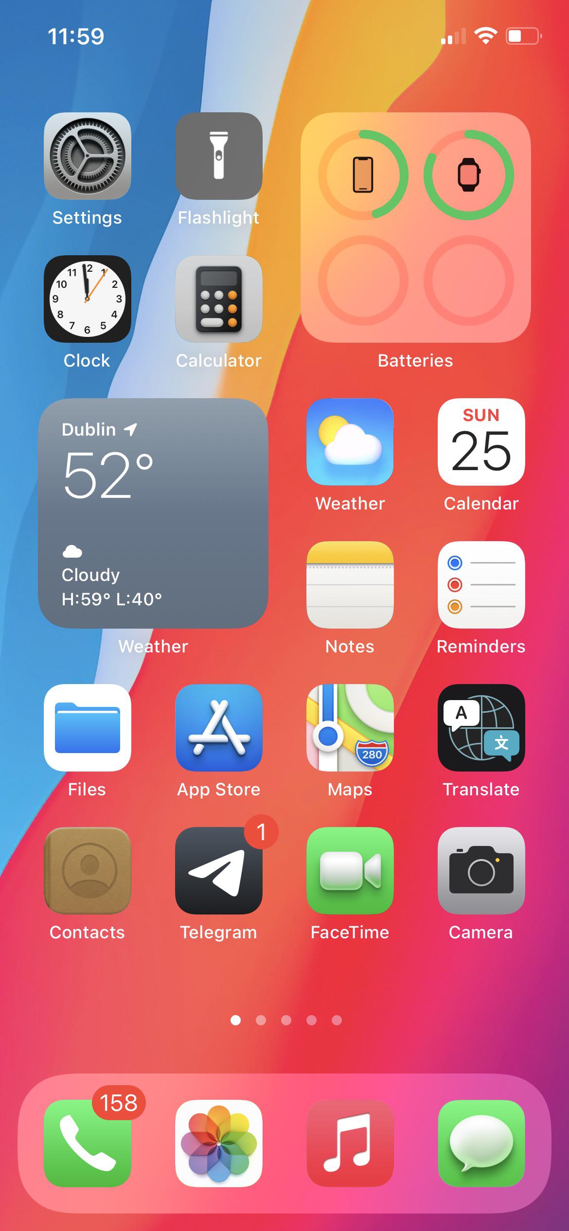 My basic Home Screen setup with some Big Sur icons | Scrolller